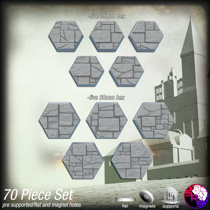 3D Printable Cracked Bricks Bases (Expansion Sizes) by Sync Ratio Systems